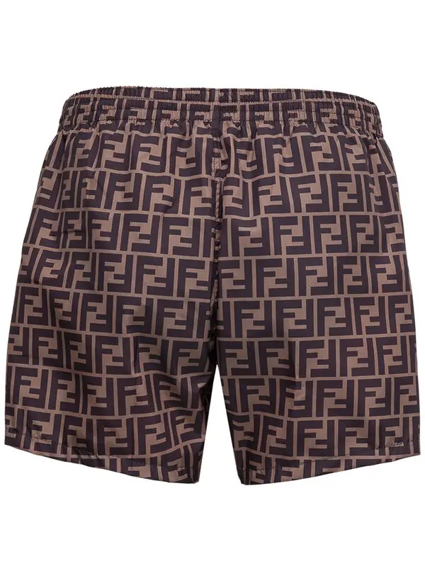 Fendi Ff Monogram Swim Shorts - Brown
