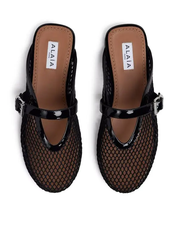Alaïa Fishnet Flat Mules