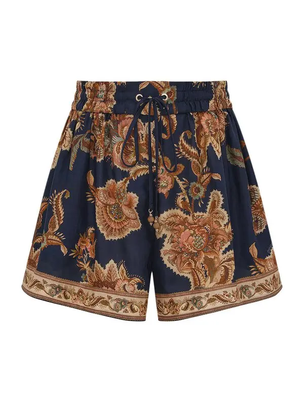 Zimmermann Aster Relaxed Silk Shorts
