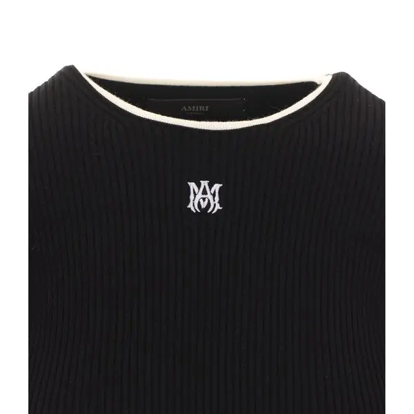Amiri Ribbed Crew Neck Short Sleeve Top