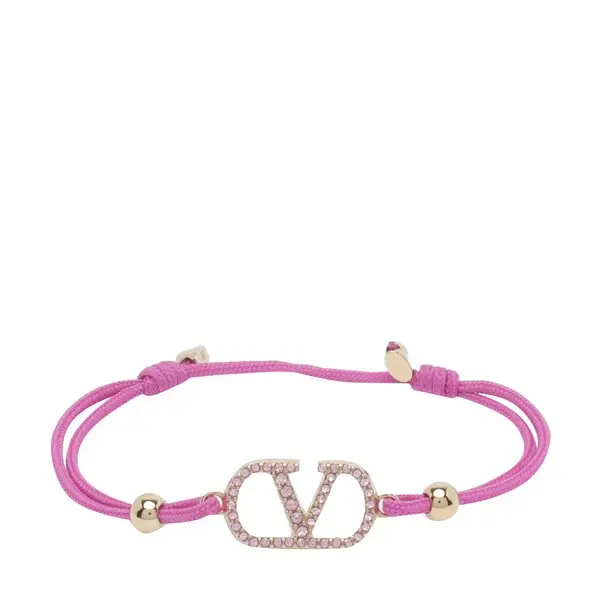 Valentino Garavani Vlogo Signature Strass Bracelet - Pink