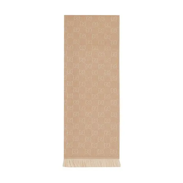 Gucci Gg Wool Scarf - Cream