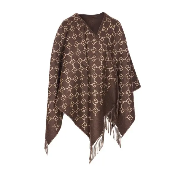 Gucci Gg Wool Jacquard Cape