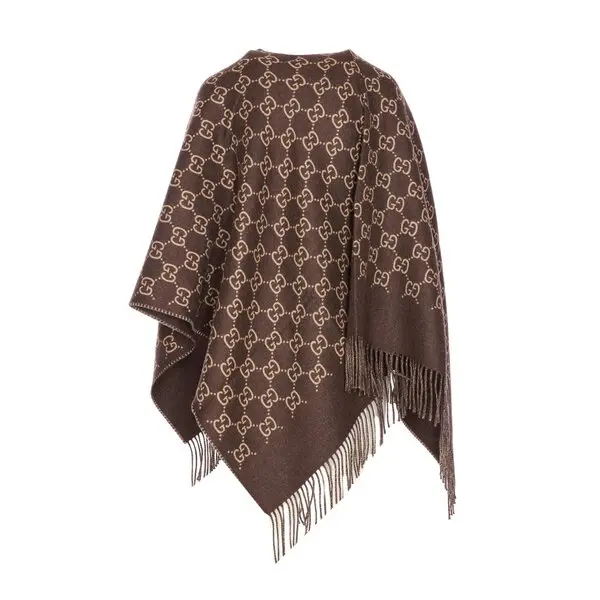 Gucci Gg Wool Jacquard Cape