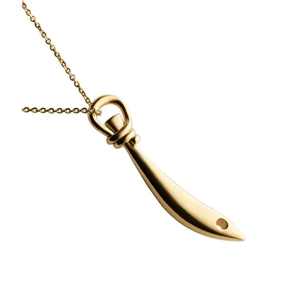 Bottega Veneta Tone Silver Sardine Pendant Necklace - Gold