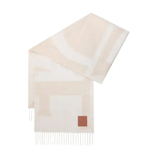 Loewe Logo Cashmere Scarf - Cream