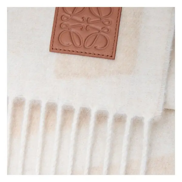 Loewe Logo Cashmere Scarf - Cream