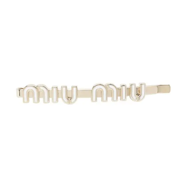 Miu Miu Logo Enameled Metal Hair Clip
