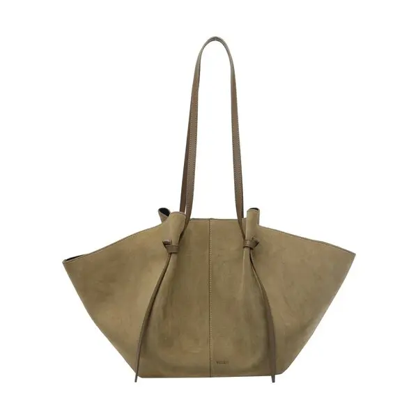 Yuzefi Large Suede Mochi Shoulder Bag - Cream