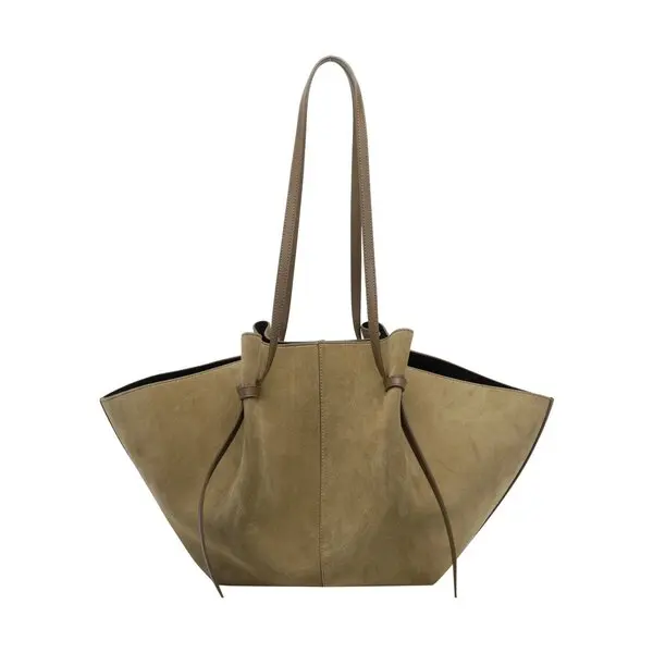 Yuzefi Large Suede Mochi Shoulder Bag - Cream