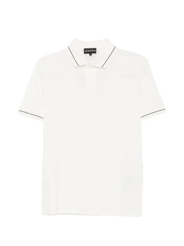 Emporio Armani Logo Cotton Polo Shirt - White