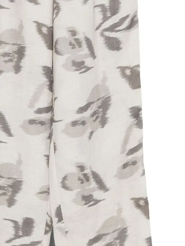 Emporio Armani Printed Linen Trousers