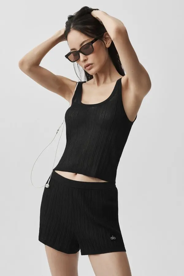 Alo Yoga Sweater Sunlit Tank Top - Black