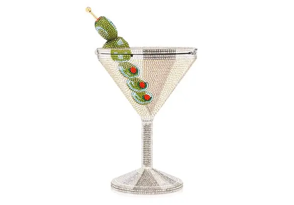 Judith Leiber Martini Crystal Clutch - Silver