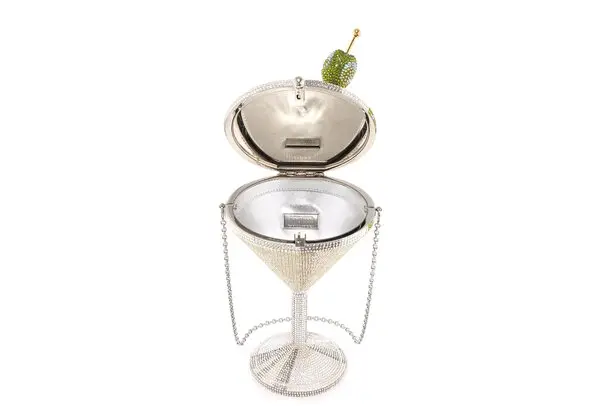 Judith Leiber Martini Crystal Clutch - Silver