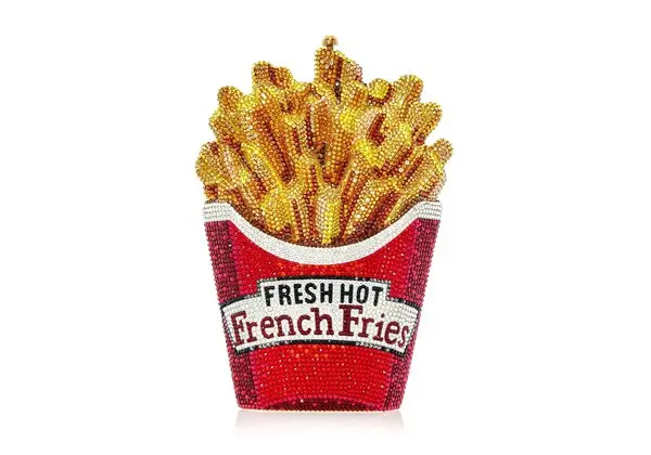 Judith Leiber French Fries Crystal Clutch - Red