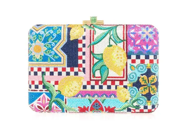 Judith Leiber Slim Slide Ceramica Crystal Clutch - Multicolor