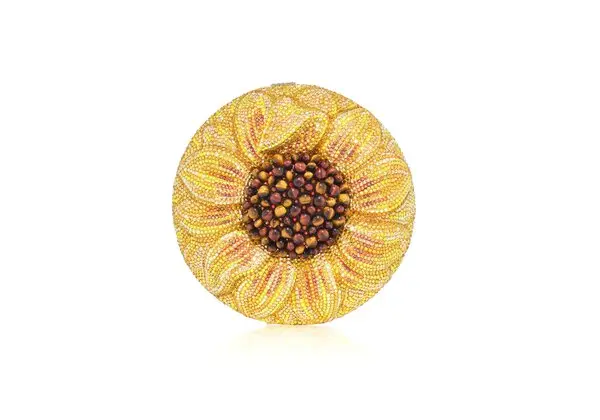 Judith Leiber Sunflower Soleil Crystal Clutch - Yellow