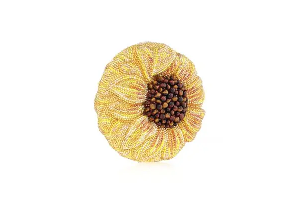 Judith Leiber Sunflower Soleil Crystal Clutch - Yellow