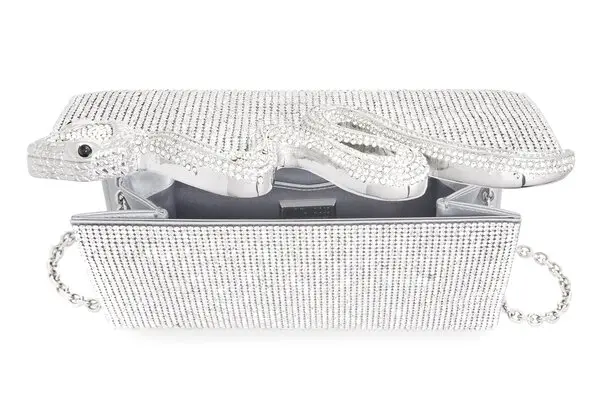 Judith Leiber Crystal Serpent Evening Bag - Silver