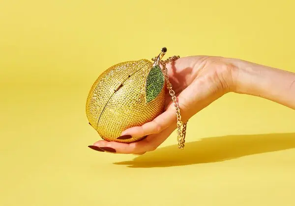 Judith Leiber Citron Lemon Crystal Clutch - Yellow