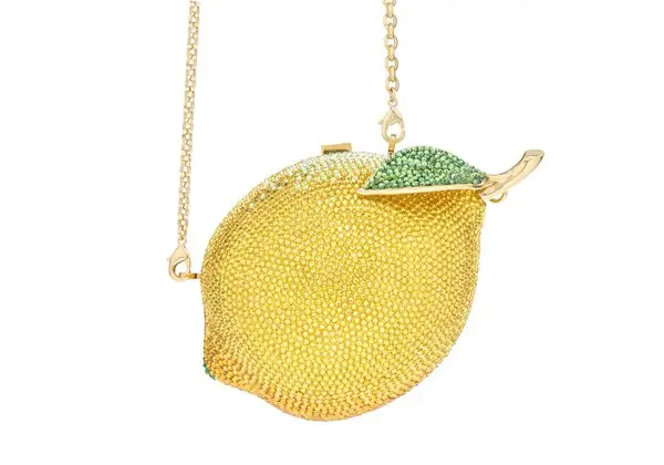 Judith Leiber Citron Lemon Crystal Clutch