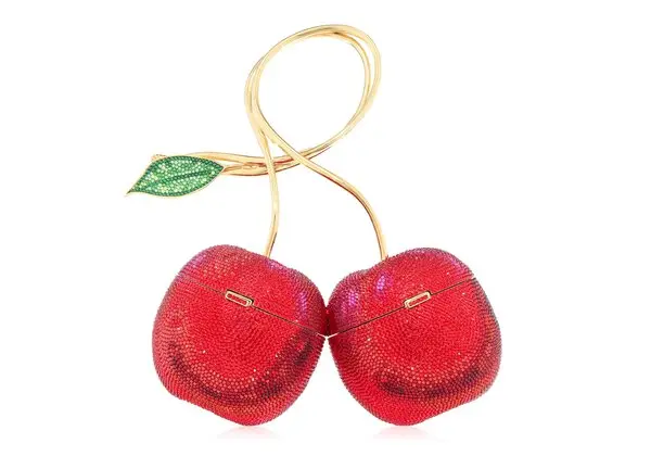 Judith Leiber Cherries Sweetheart Crystal Embellished Handbag
