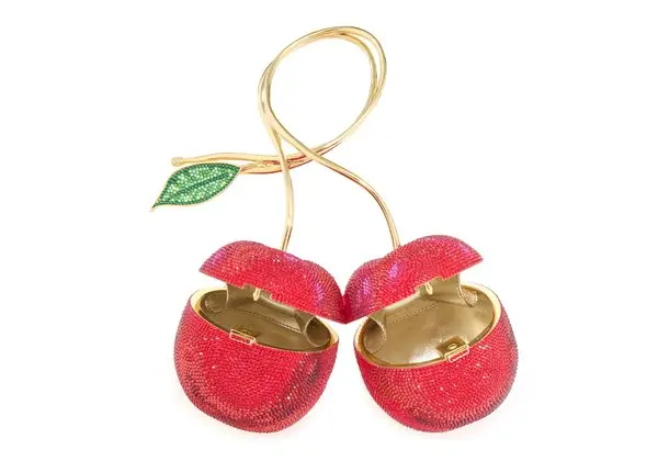 Judith Leiber Cherries Sweetheart Crystal Embellished Handbag