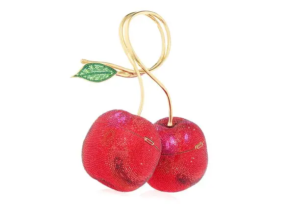 Judith Leiber Cherries Sweetheart Crystal Embellished Handbag