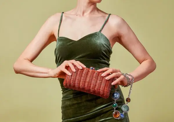 Judith Leiber Poppy Basket Clutch
