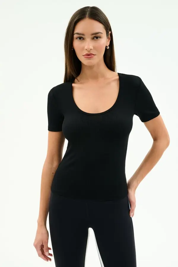 Splits59 Ashby Rib Short Sleeve Tee - Black