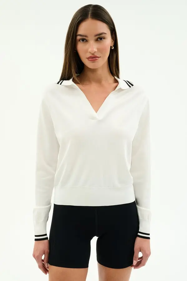 Splits59 Taylor Knit Polo - White/black