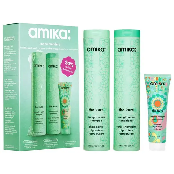 AMIKA Mane Menders Strength Repair Wash + Care Value Set - One-color