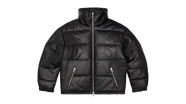 DENIM TEARS Embossed Leather Wreath Puffer Jacket