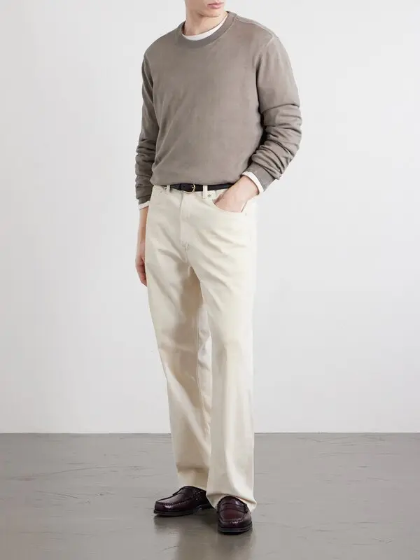 Rag & Bone Ribbed Cotton Crewneck Sweater - Neutrals