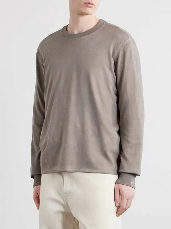 Rag & Bone Ribbed Cotton Crewneck Sweater - Neutrals