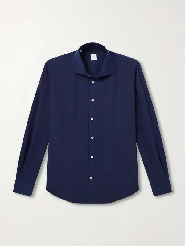 Eleventy Lyocell, Linen And Cotton-blend Shirt