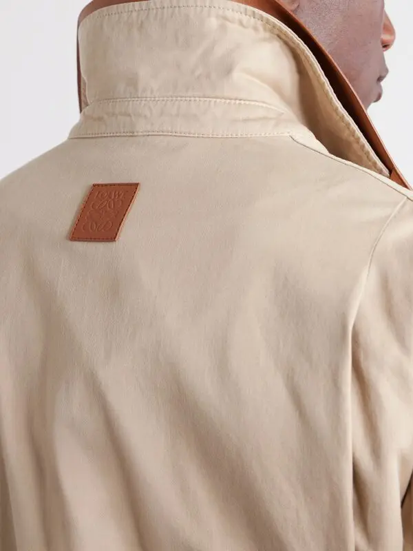 Loewe Leather-trimmed Cotton-twill Blouson Jacket