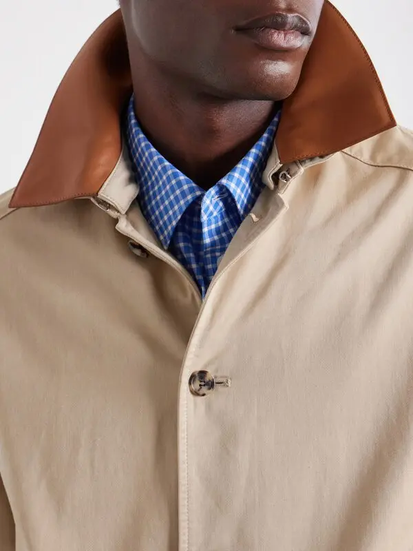 Loewe Leather-trimmed Cotton-twill Blouson Jacket