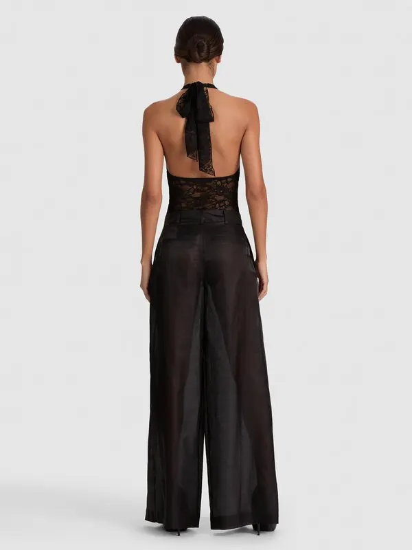 Alice + Olivia Blaire Pleated Sheer Pant