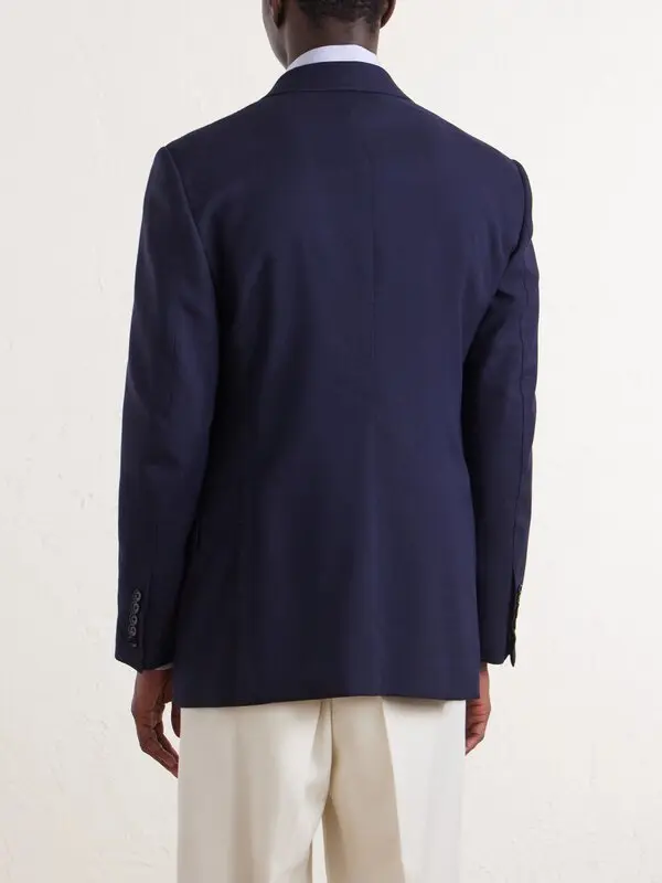 TOM FORD Atticus Double-breasted Wool And Mohair-blend Blazer - Blue