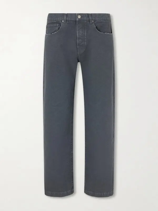 Massimo Alba Oceano Straight-leg Cotton Trousers - Gray