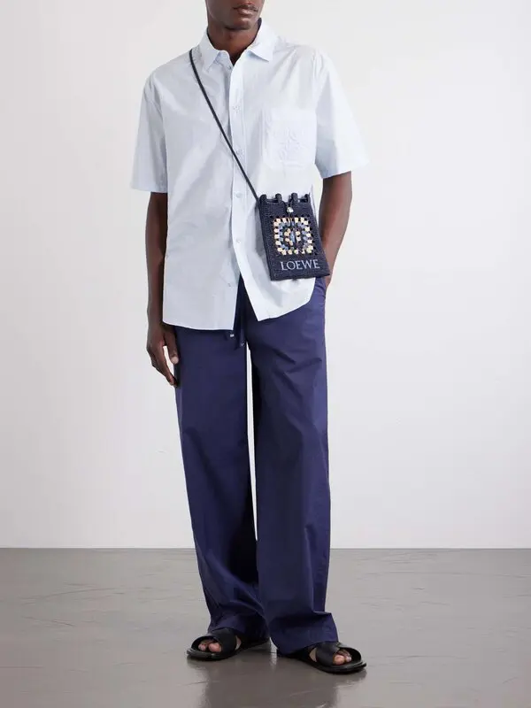 Loewe Paula's Ibiza Straight-leg Cotton-blend Drawstring Trousers