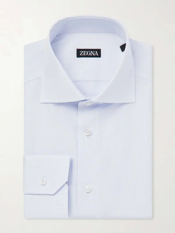 Zegna Trofeo Cotton-poplin Shirt - Light Blue