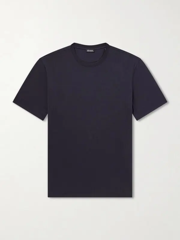 Zegna Cotton-jersey T-shirt - Blue
