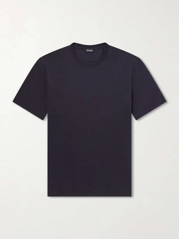 Zegna Cotton-jersey T-shirt - Navy