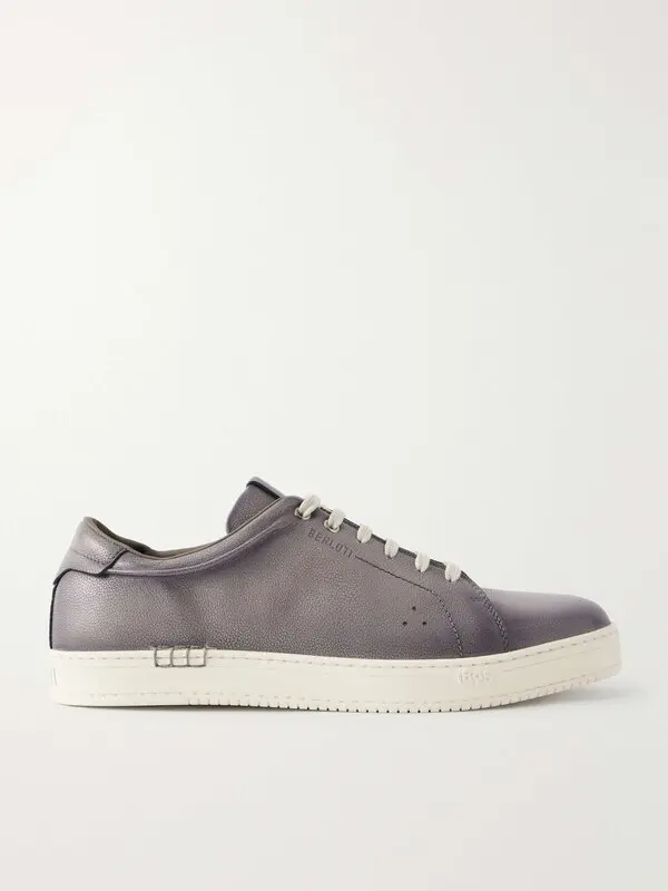 Berluti Playtime Full-grain Venezia Leather Sneakers - Gray