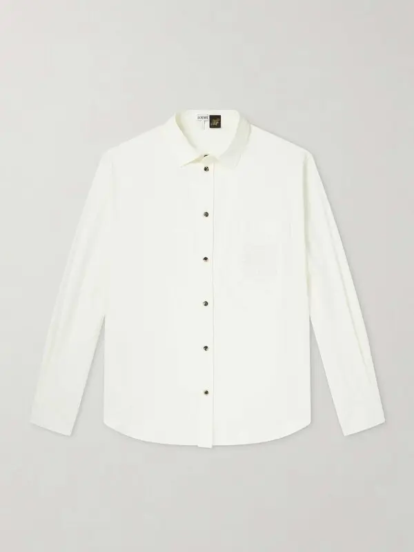 Loewe Paula's Ibiza Anagram-embroidered Lyocell-poplin Shirt - Ivory
