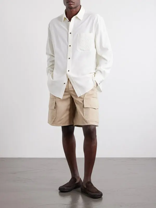 Loewe Paula's Ibiza Anagram-embroidered Lyocell-poplin Shirt