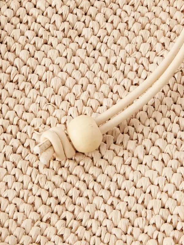 LOEFFLER RANDALL Kylie Woven Raffia Pouch - Neutrals